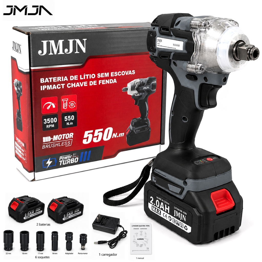 Chave de Impacto 48V Eletrica 550NM Parafusadeira Furadeira Brushless ...