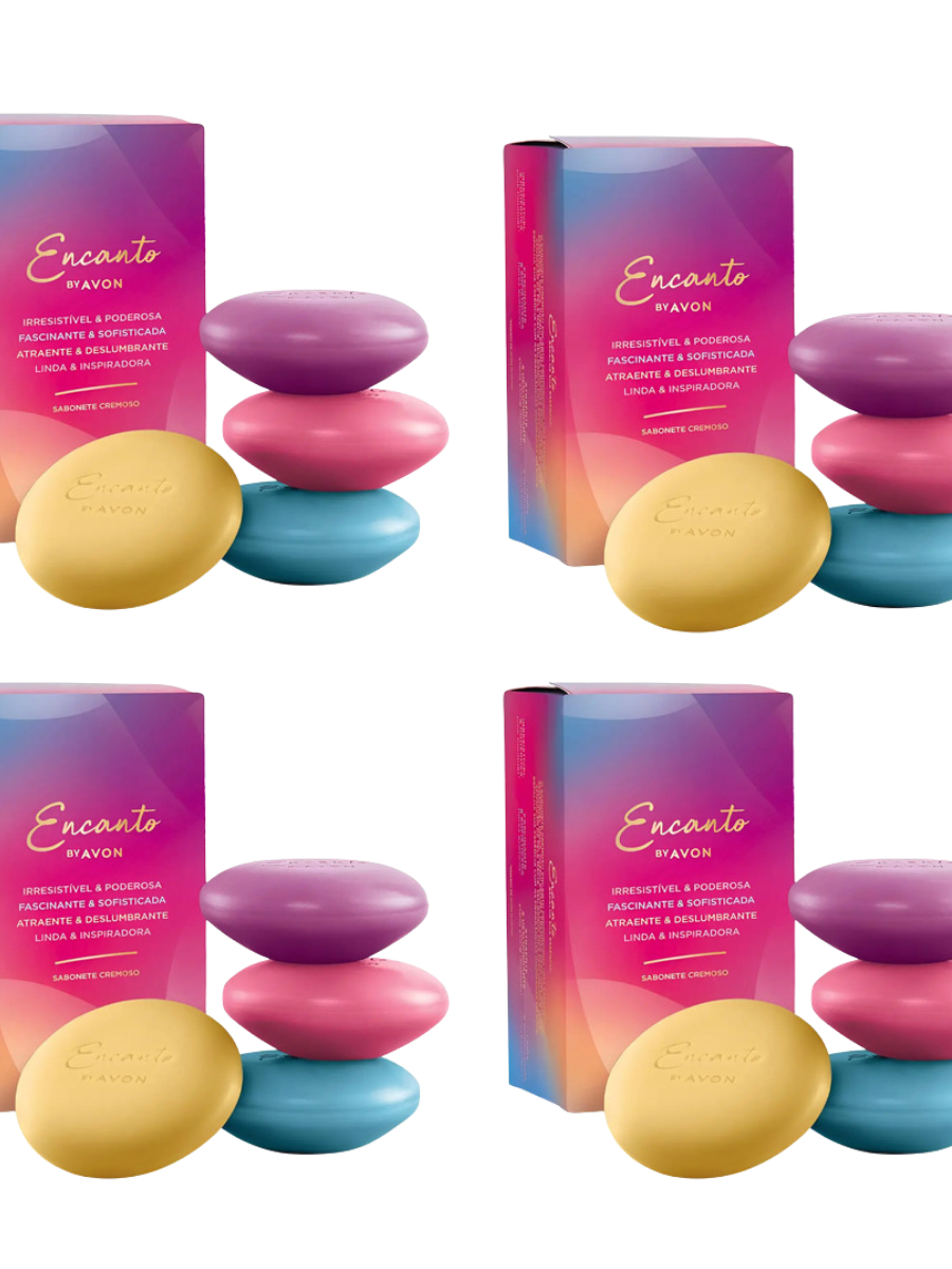 Kit 4 Caixas Sabonete Barra Mix Encanto 4un 80g Avon | Shopee Brasil