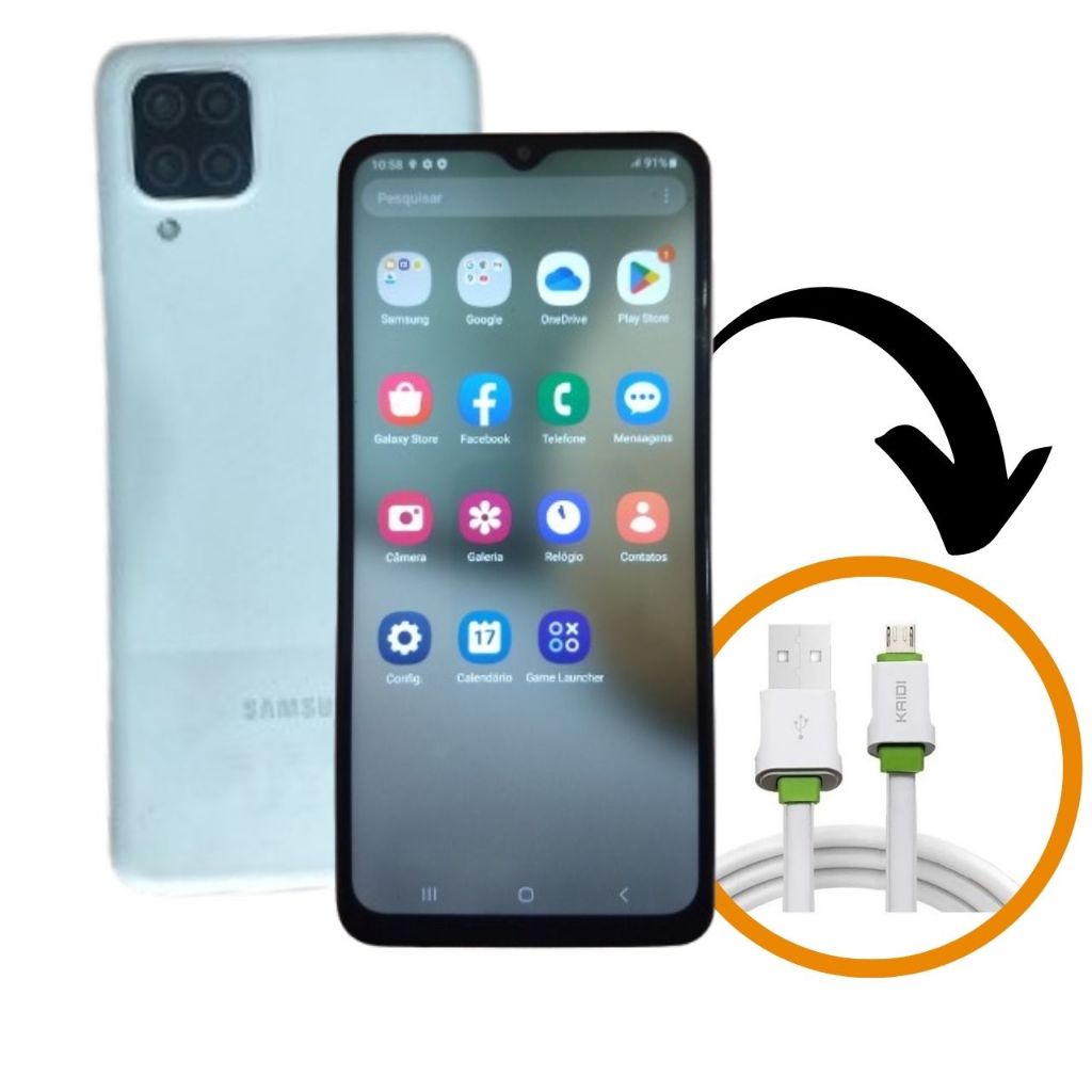 Samsung Galaxy A12 64GB Android 10, modelo SM-A127M Dual SIM + entrada ...