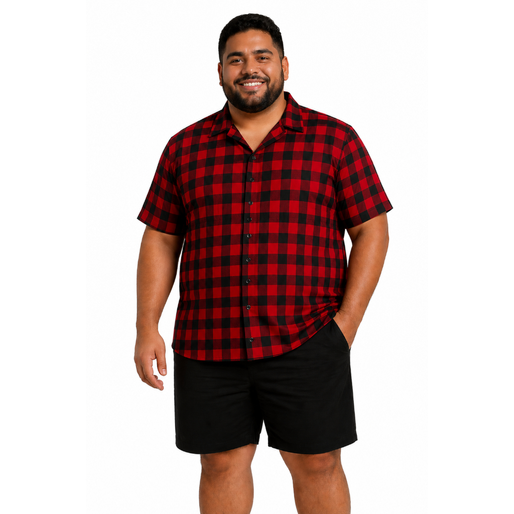 Camisa Blusa Masculina estampa Xadrez Colarinho Social | Shopee Brasil