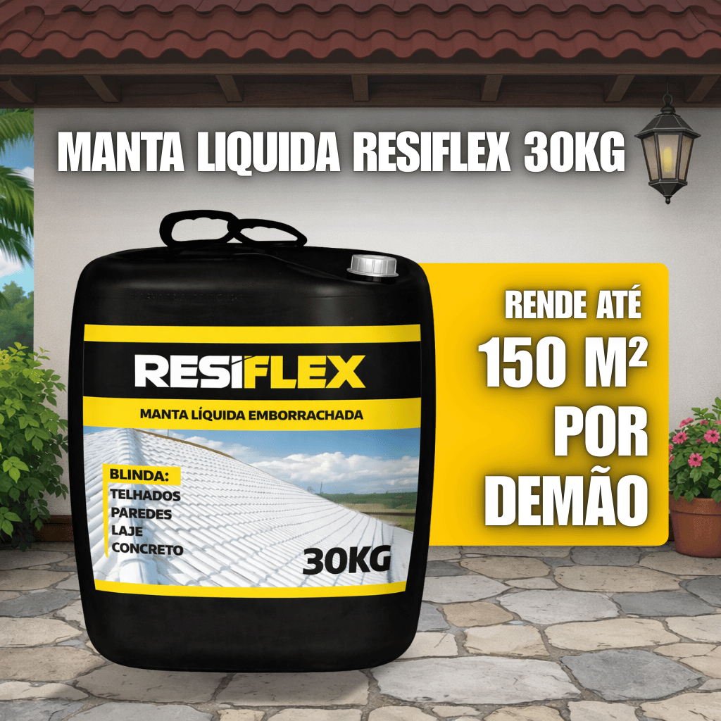 Manta Liquida Emborrachada Resiflex 30KG Tinta Impermeabilizante Para ...