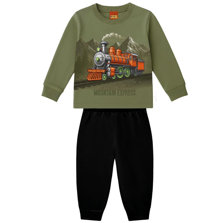 Conjunto em Moletom Infantil Menino Kyly - Blusa e Calça com felpa ...