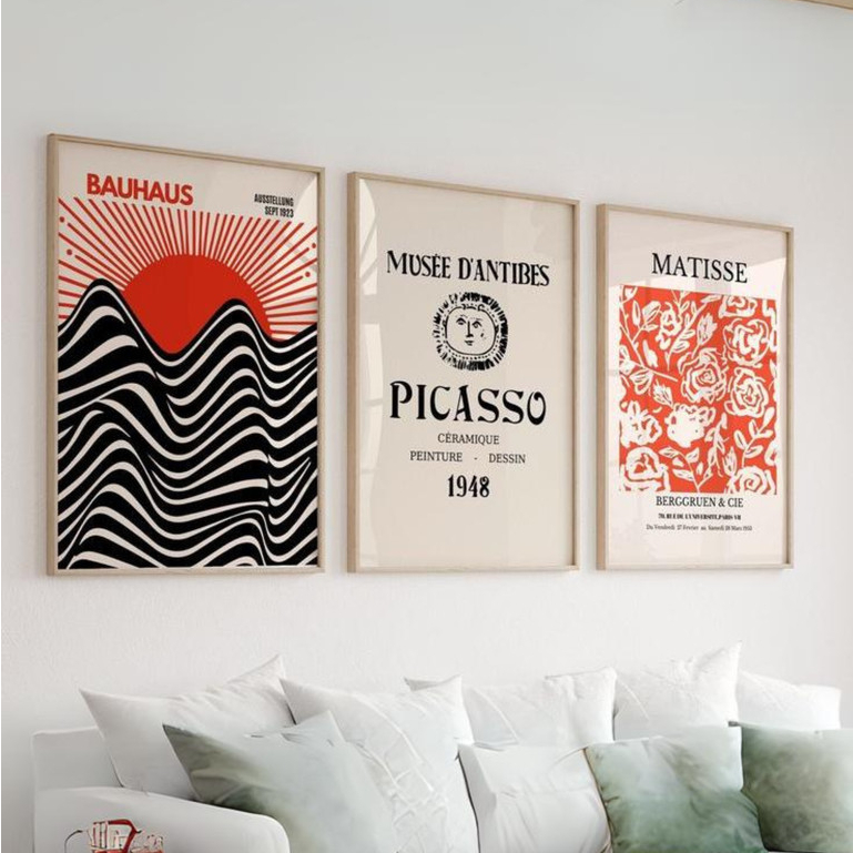 Kit 3 Quadros Decorativos Geométrico Floral Pop Art Moderno com Moldura ...