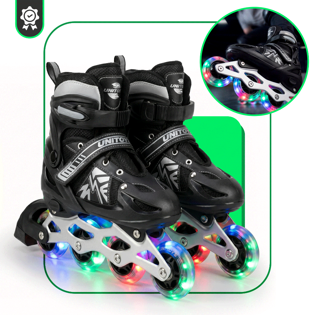 Patins Infantil Roller Inline Ajustável Regulável 4 Rodas Em Linha ...