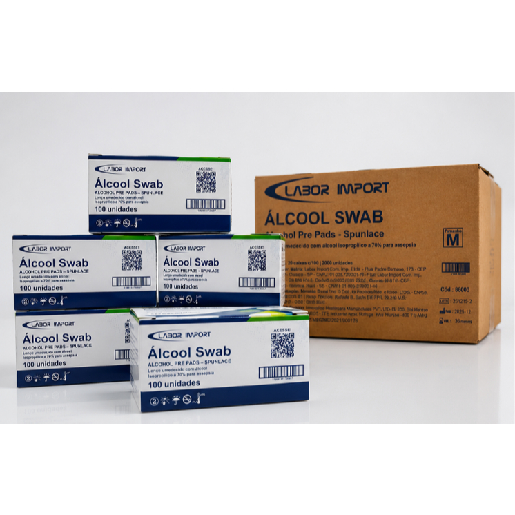 Lenço Antisséptico Álcool Swab 70% Kit Econômico com 500 1000 1500 ou ...