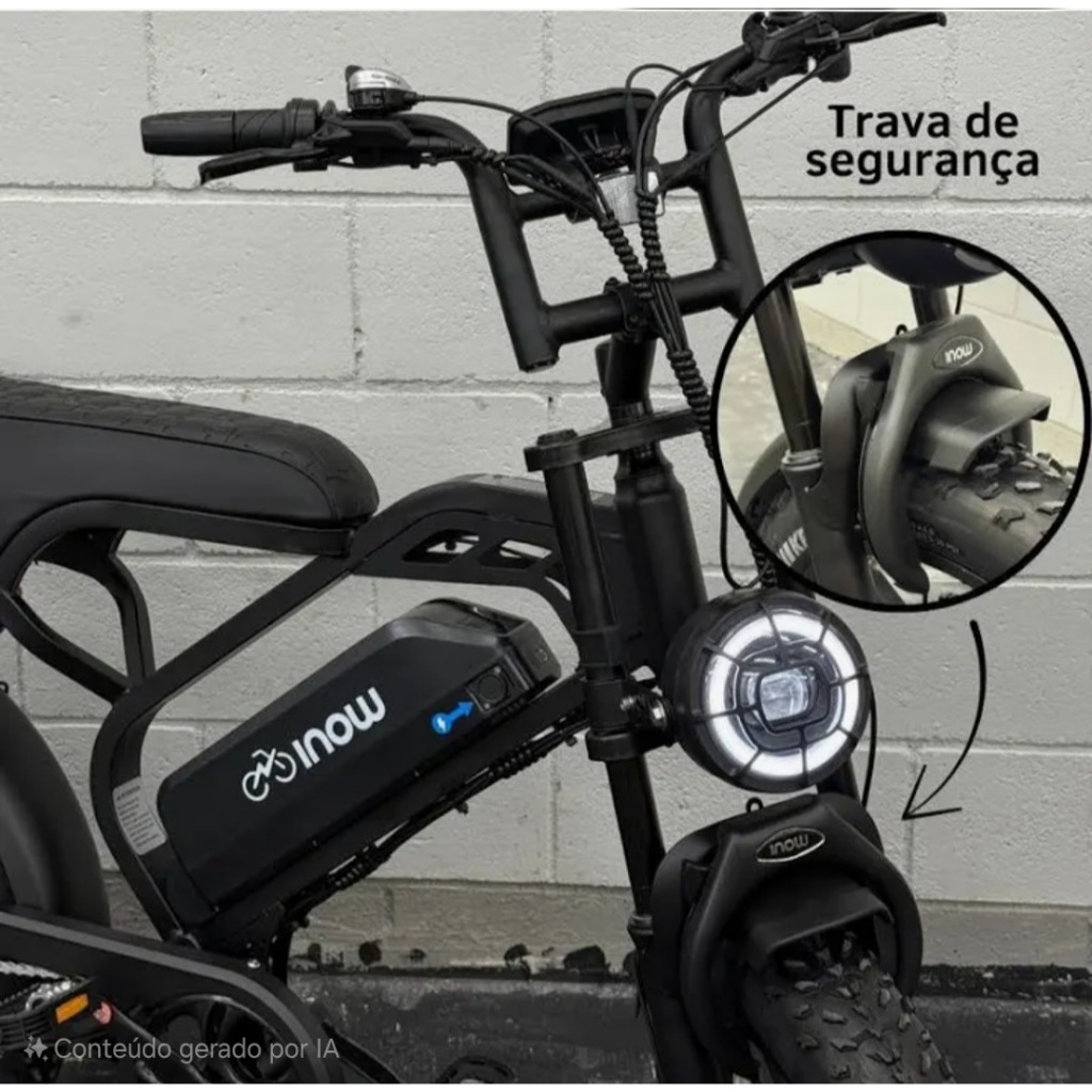 Bicicleta Elétrica INOW V40 PRO 1000W | Lançamento 2026 | Trava de ...