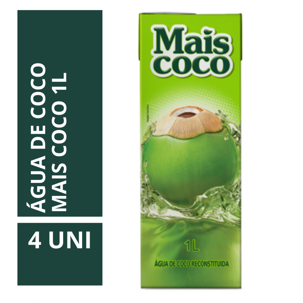 Água De Coco Mais Coco 1L - 4 unidades | Shopee Brasil