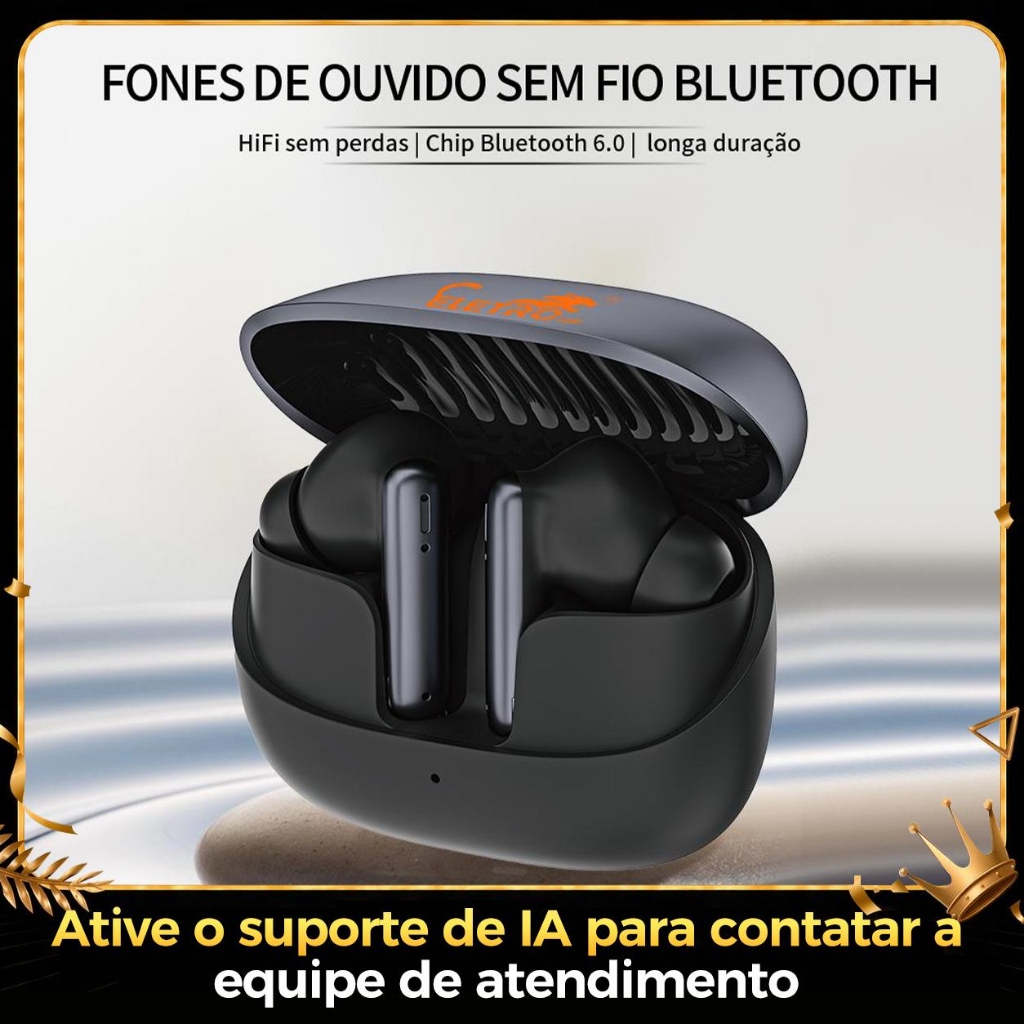 Eletromex Original TWS 6.0 Bluetooth Earphone, Noise Cancelling -55DB ...