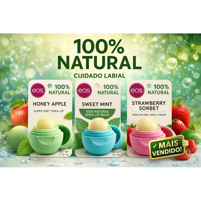 Hidratante Labial | Lip Balm| Natural | 100% natural | EOS original ...