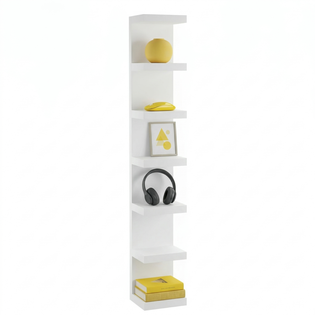ESTANTE DE PAREDE TORRE VERTICAL ORGANIZADOR MODERNO DECORAÇÃO LIVROS ...