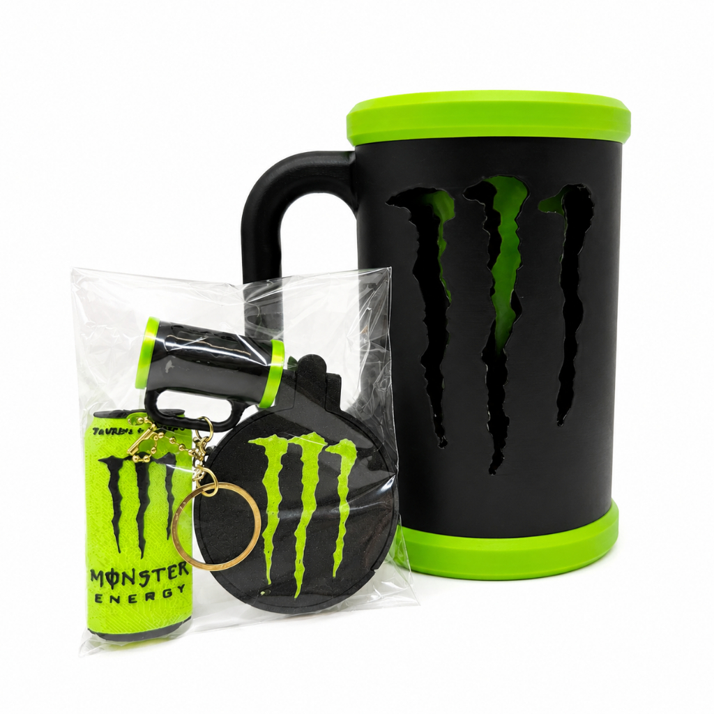 Porta lata energetico monster 473 ml kit chaveiro tampa abridor ...