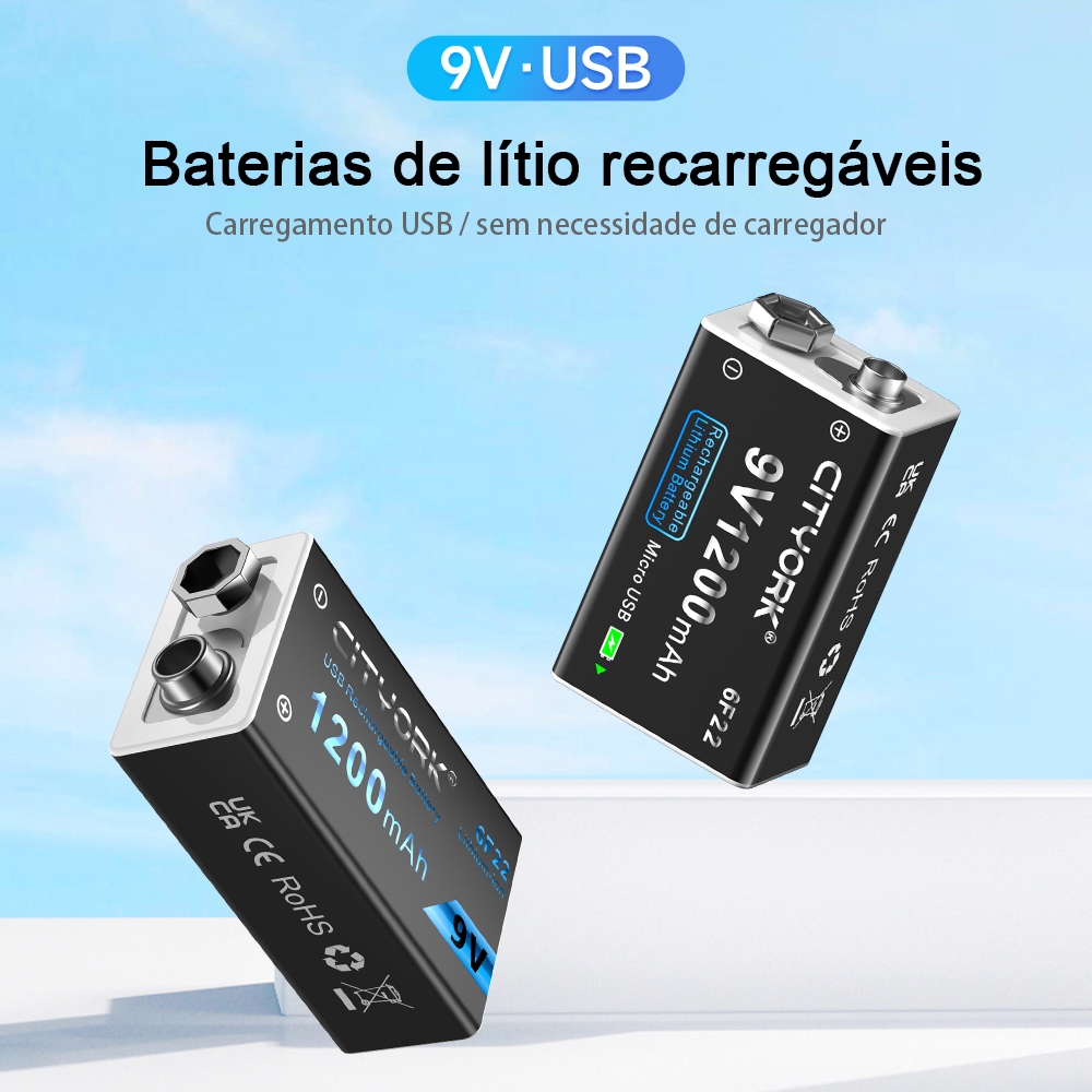 Bateria 9V Recarregável Usb em Oferta | Shopee 2026