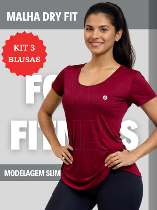Kit 3 Blusa Feminina Tapa Bumbum Dry Fit Academia Fitness Lisa | Shopee ...