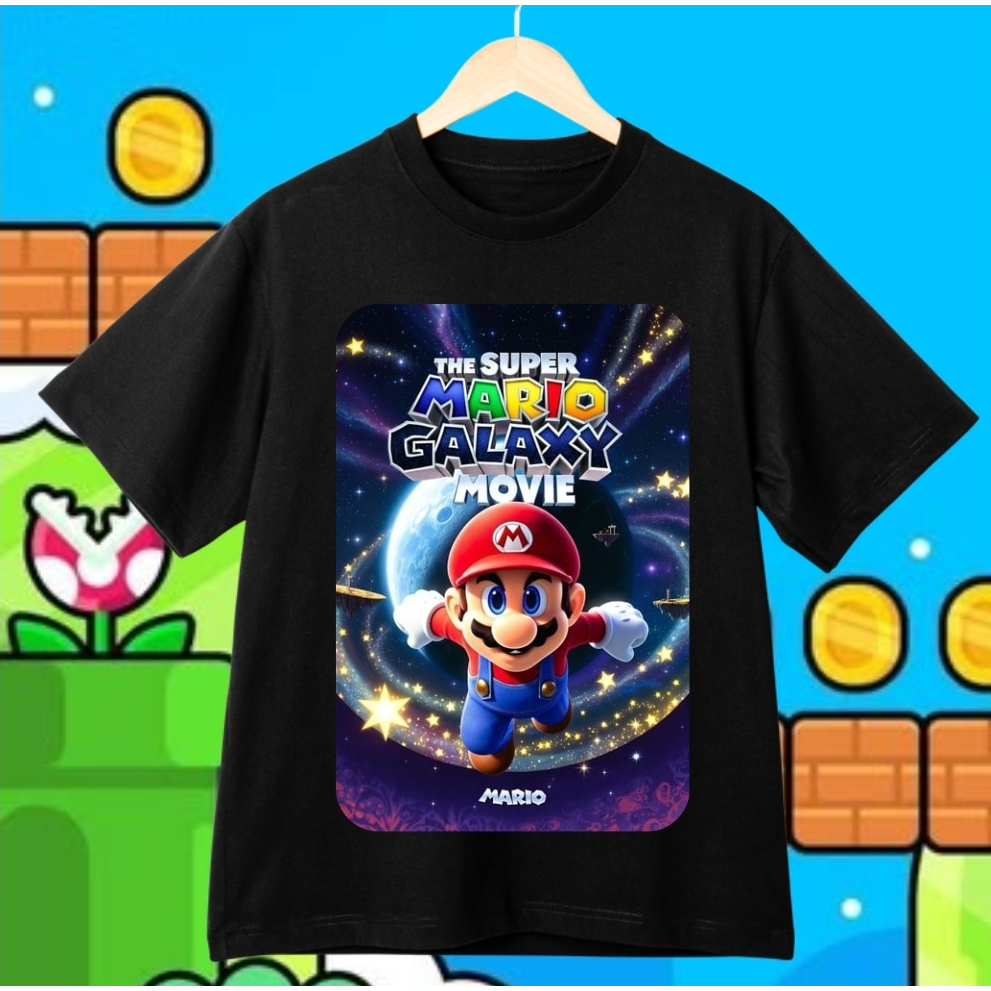 Camiseta T-Shirt Super Mário Galaxy Movie/Blusa 100% Algodão Premiun ...