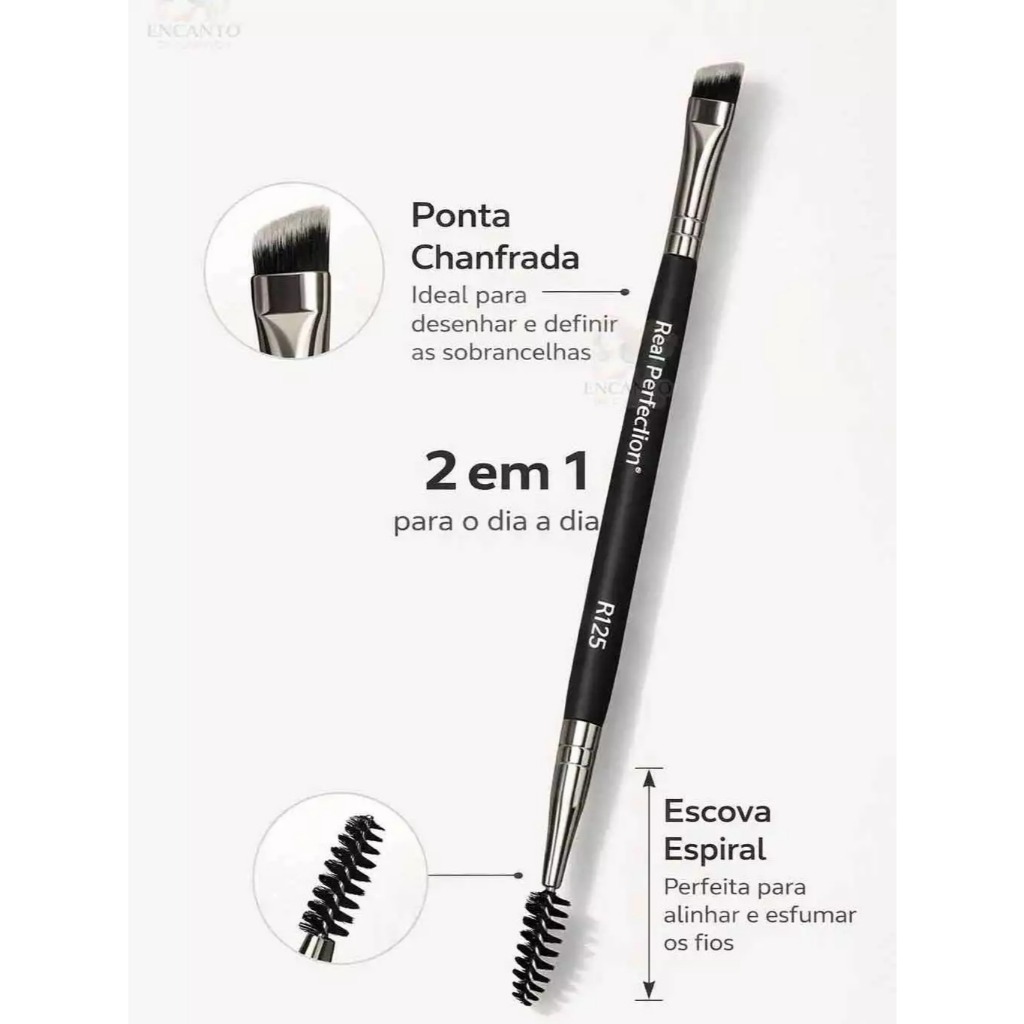 Pincel Duplo Sobrancelha Real Perfection R125 Profissional 2 em 1 ...
