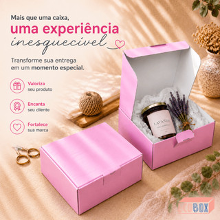 Caixa de Papelão Rosa Premium 5 a 30 Unidades 20x16x7cm E-Commerce ...