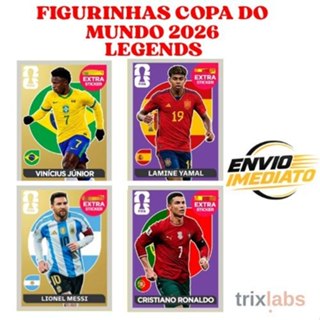 Kit com 4 Figurinhas Figurinha Legend Extra Sticker Vini Junior ...
