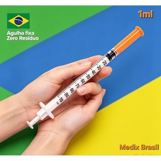 Seringa 1ml de insulina Agulha Fixa Kits 5, 10, 20, e 30 unidades ...