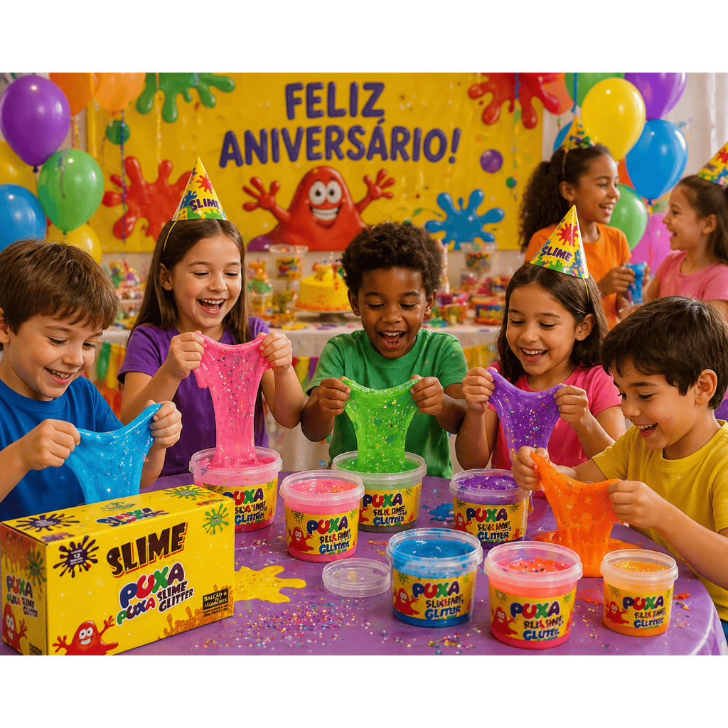 KIT SLIME GLITTER PUXA-PUXA 180G (12/24/36 Unidades) - Colorida para ...