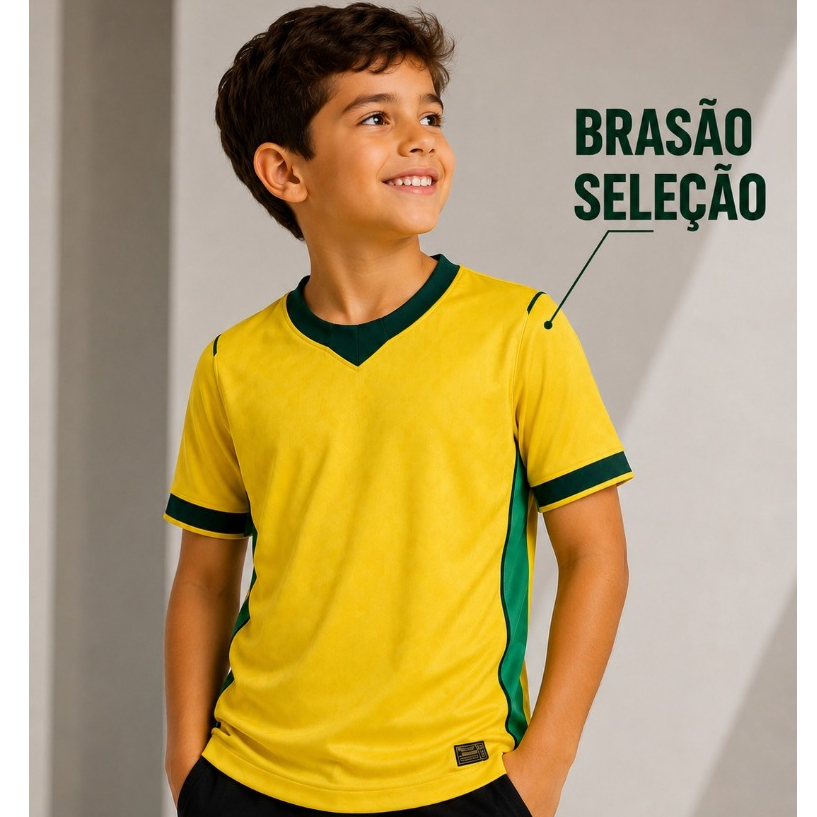 Camisa Brasil Torcedor 2026 Infantil Dry FIT Unisex | Shopee Brasil
