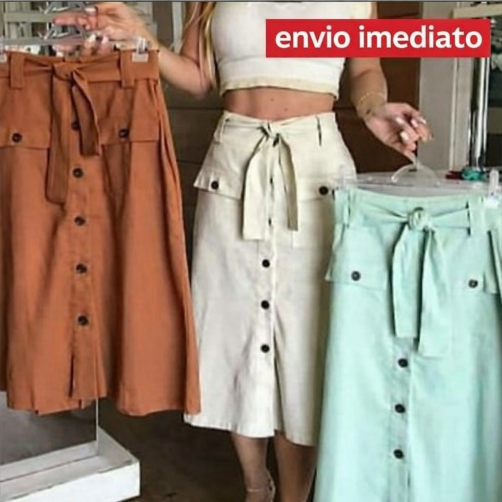 Saia Midi Linho em Oferta | Shopee 2026