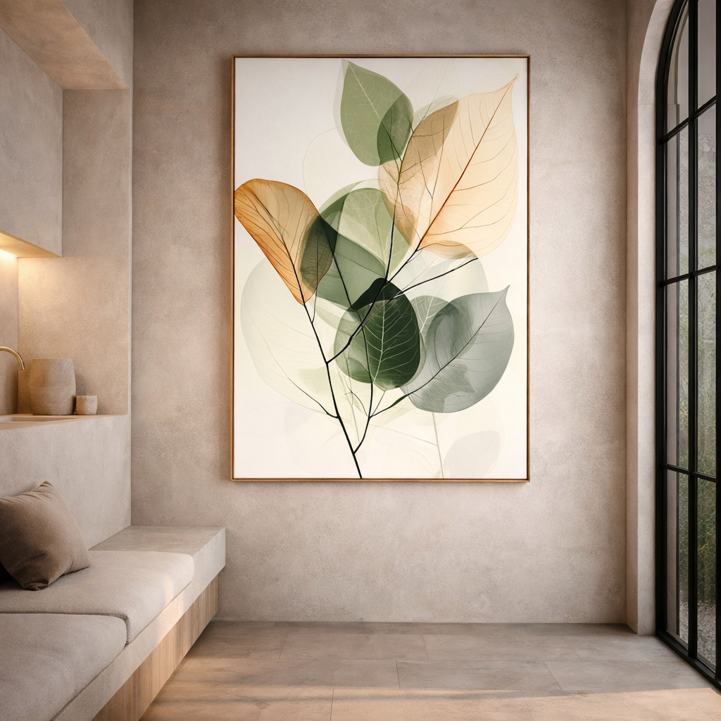 Quadro Decorativo Moderno Minimalista com Arte Botânica Contemporânea ...