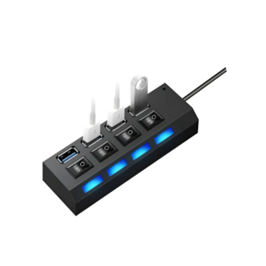 Hub Usb 4 Portas Adaptador -preto, Conecta Mouse, Teclado. | Shopee Brasil