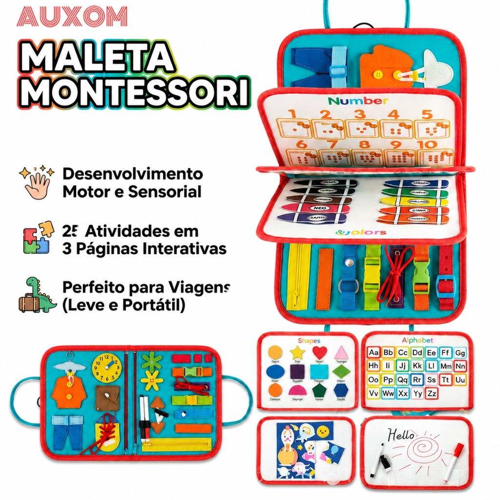 Montessori Sensory Busy Board 25 em 1 Brinquedo Sensorial para Bebê ...