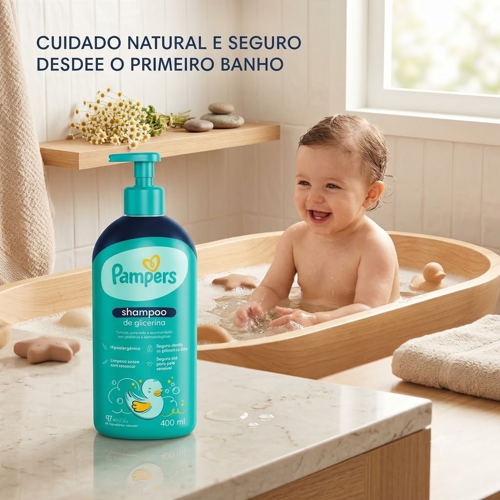 Shampoo Glicerina Pampers 400ml - Limpeza Suave e Hipoalergênico ...