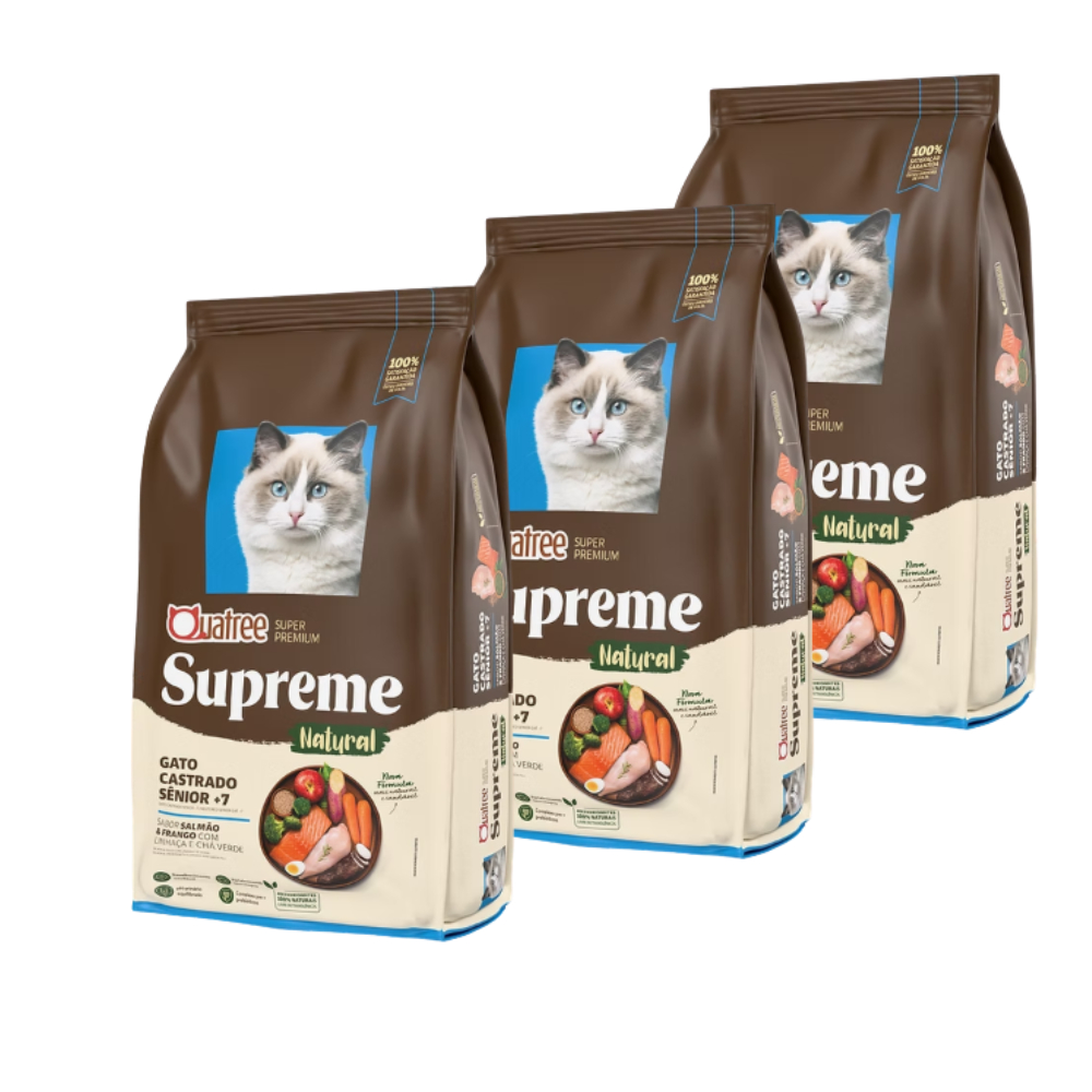Kit Quatree Supreme Gatos Senior 1kg 3 Pacotes | Shopee Brasil