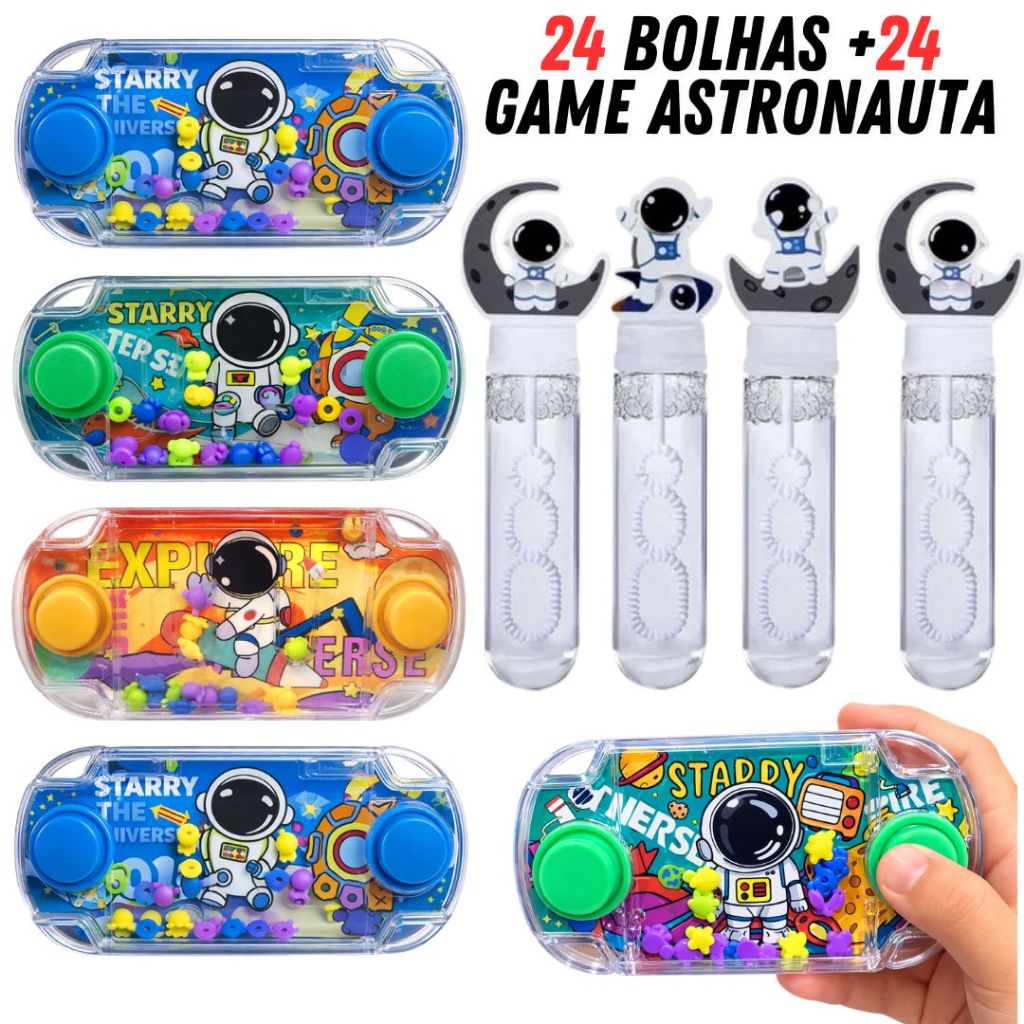 Lembrancinha Astronauta 48 Brinquedos / 24 Bolhas De Sabão + 24 Water ...