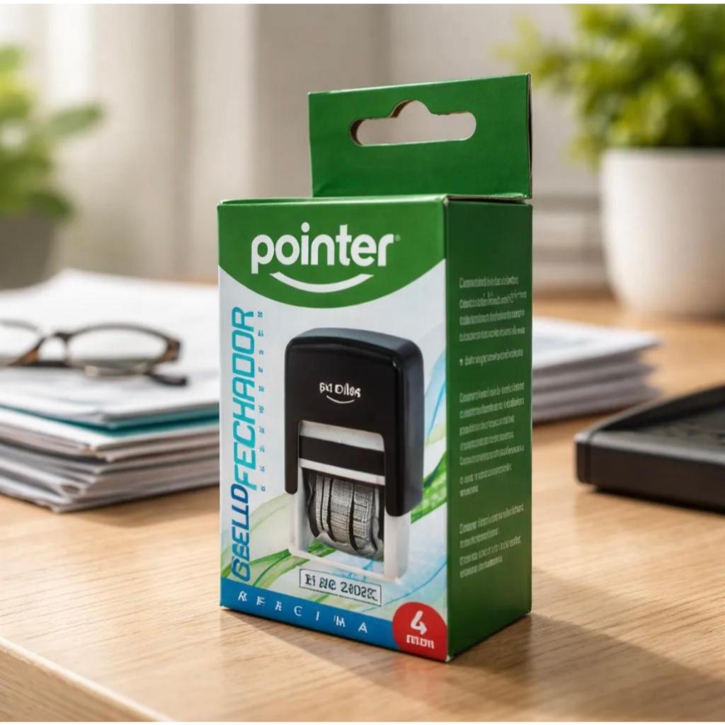 Carimbo Datador Automático Pointer 4mm Autoentintado | Shopee Brasil