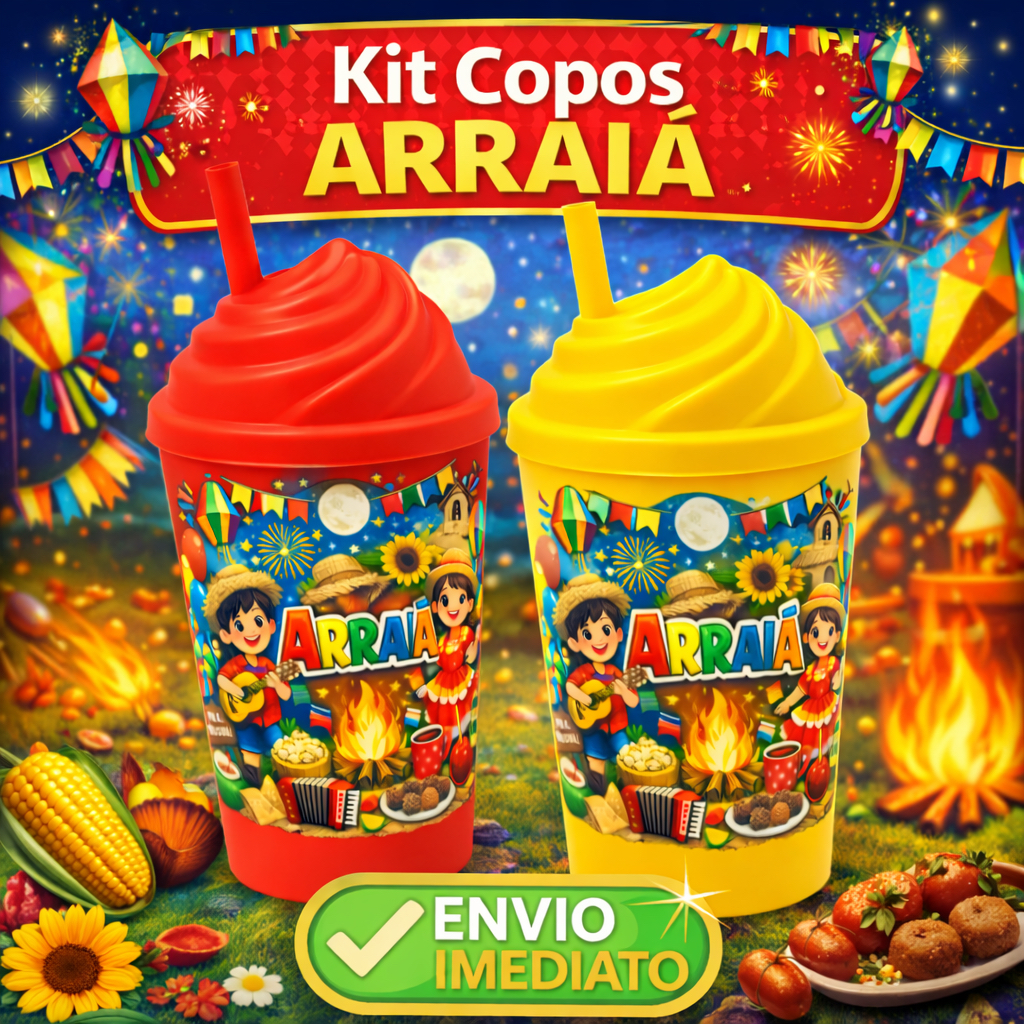 Kit 10/20/30/40/50 Copos Festa Junina São João Arraiá Lembrancinha ...