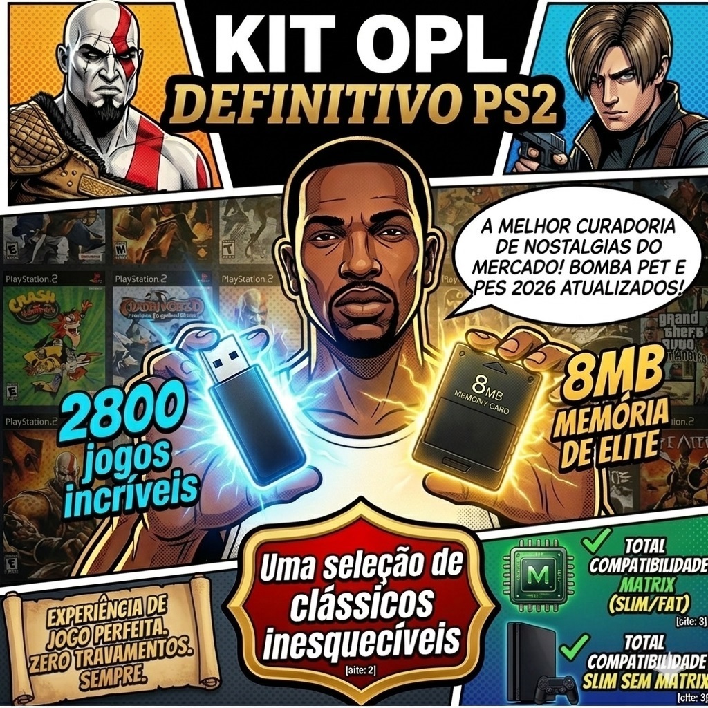 Opl Memory Card + Pendrive | Ps2 Fat e Slim | Shopee Brasil