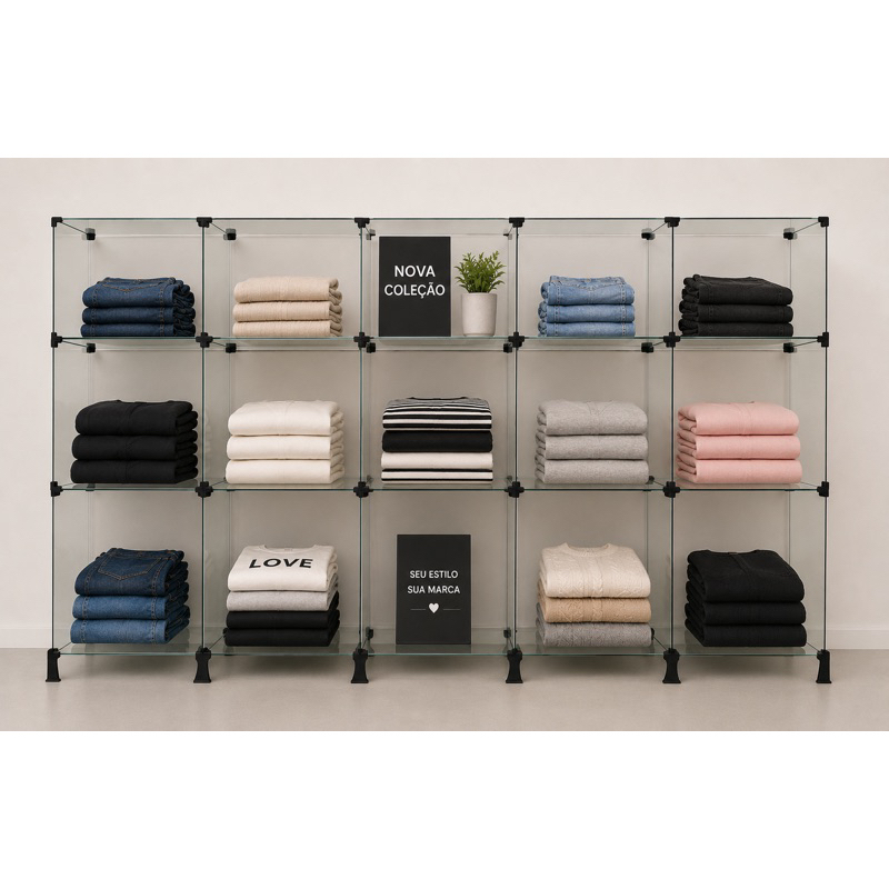 Balcão para loja Balcão modulado Balcão de vidro Expositor | Shopee Brasil
