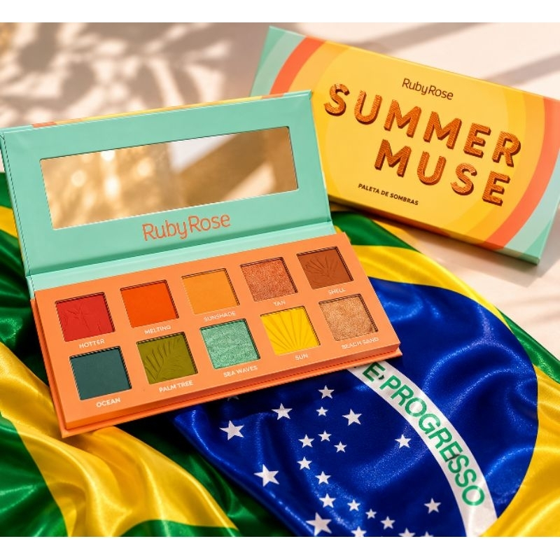 Paleta de Sombras Ruby Rose Summer Muse 10 Cores Matte e Cintilante ...