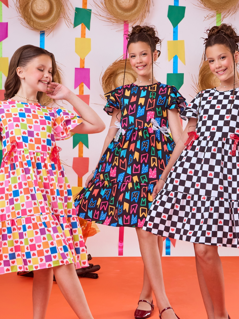Vestido July Xadrez Infantil Juvenil Roupa Menina tam. 4, 6, 8, 10, 12 ...