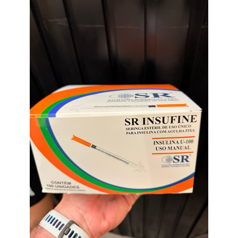 Seringa de Insulina Curta Ultrafina 1ml 6mm 0,25mm 100ui SR CX com 100 ...