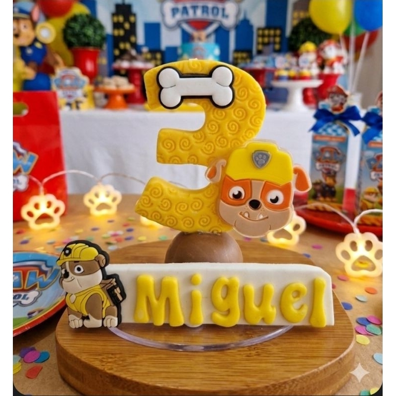 Vela de aniversário / vela de aniversário em biscuit / vela RUBBLE em ...
