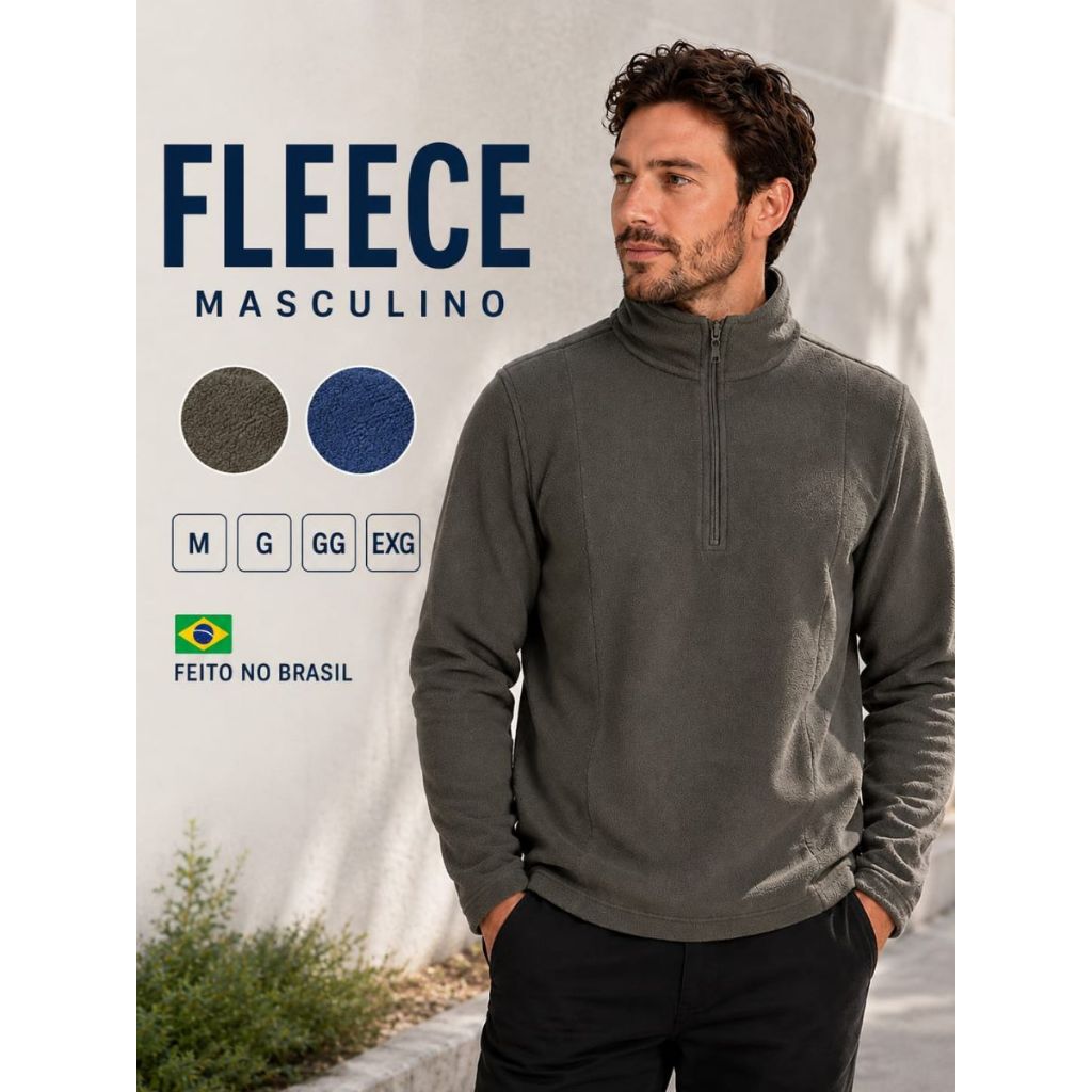 Agasalho Blusa Soft Fleece Masculino Flanelado Gola Alta Inverno ...