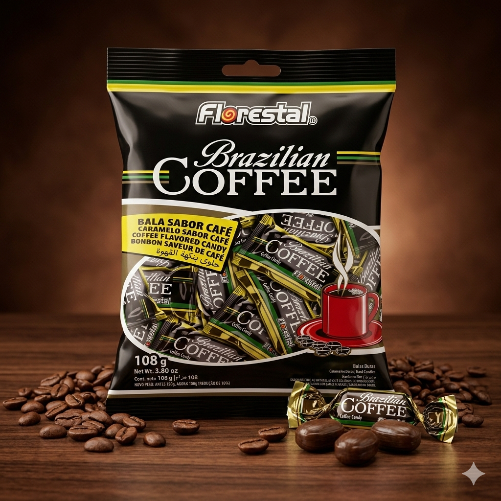 Bala Dura Brazilian Coffee 500gr Florestal Cafe. Com aroma natural e ...
