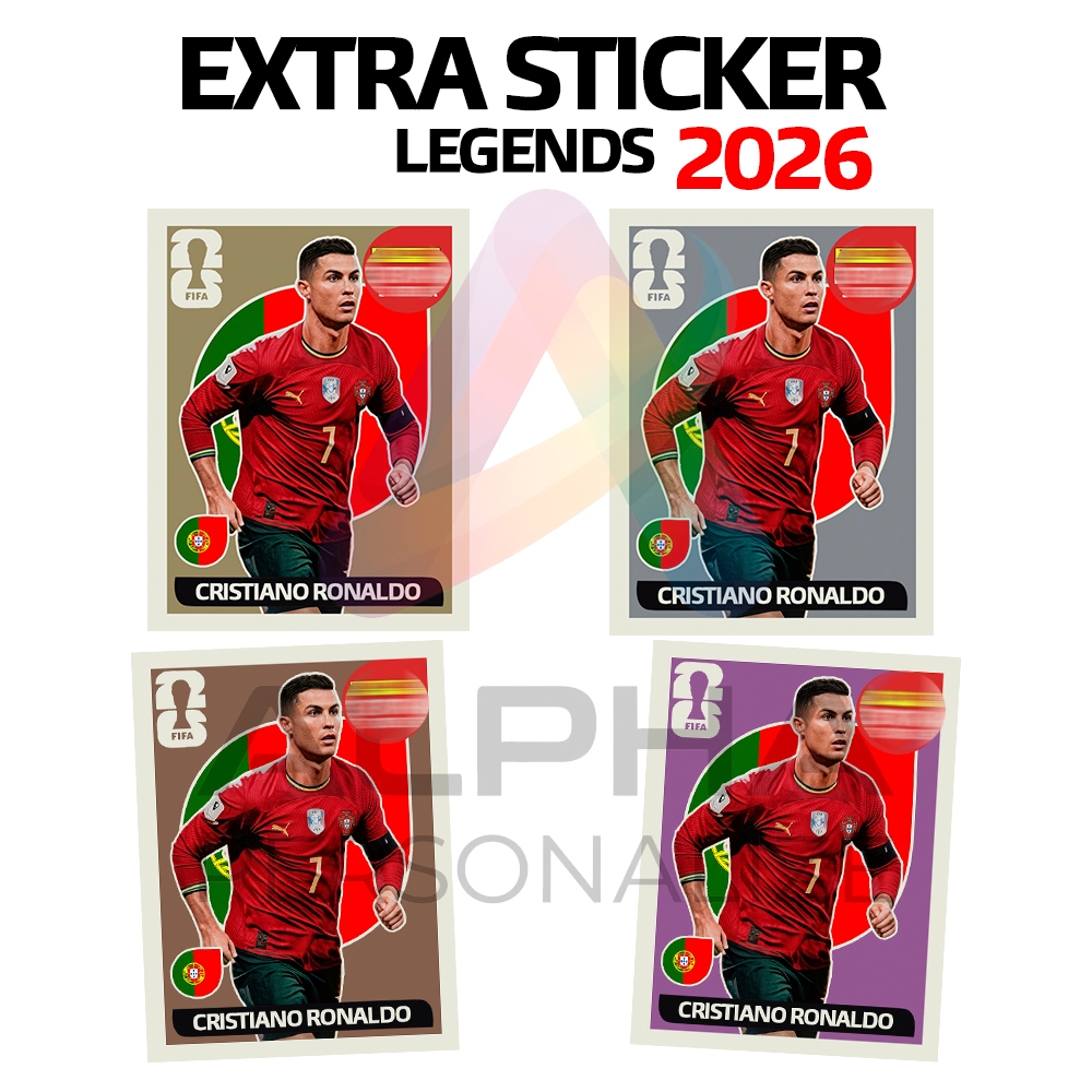 Figurinha Extra Sticker Legends Cristiano Ronaldo Ouro Prata Bronze ...