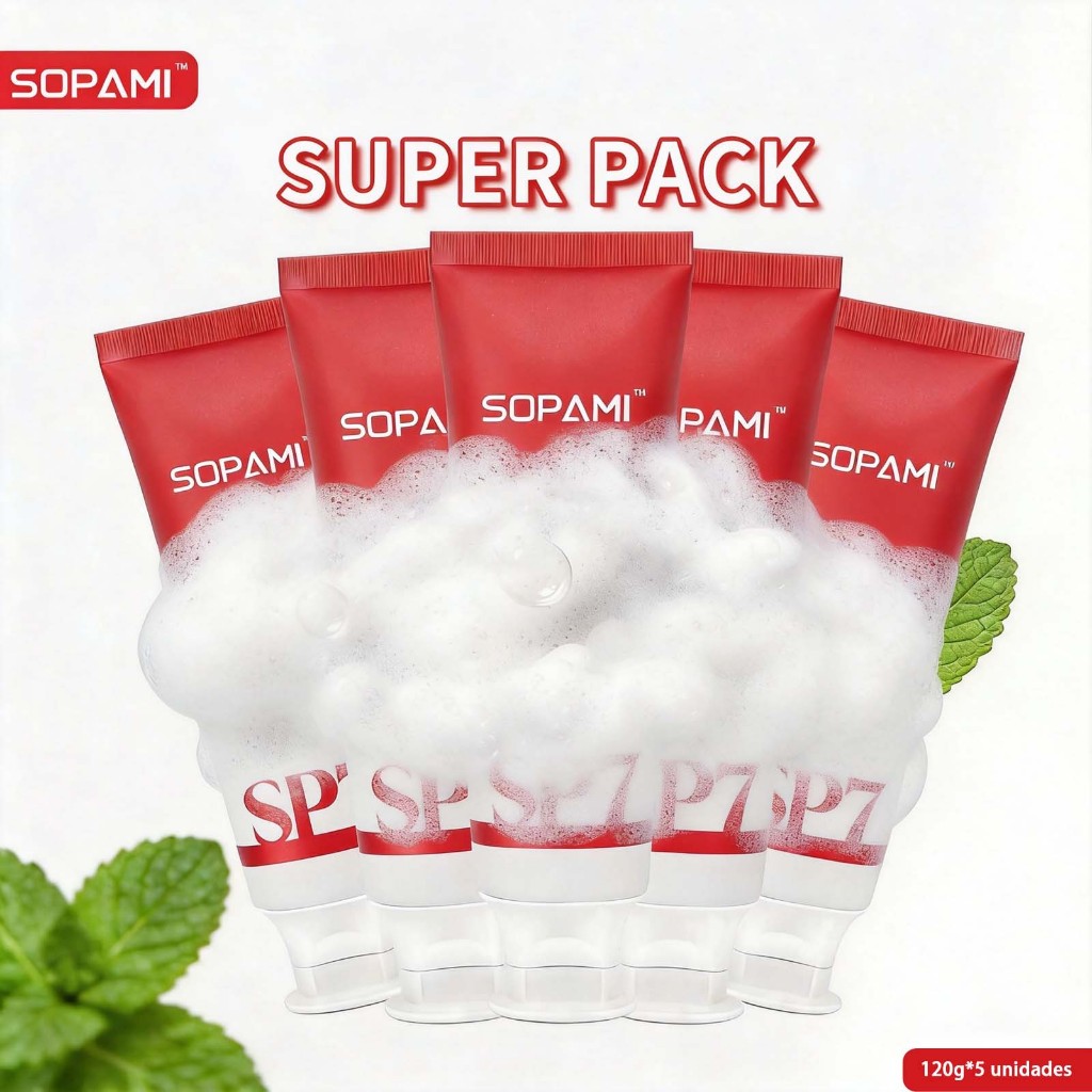 [Super Pack] SOPAMI SP7 Pro Pasta de Dente 120g - Menta 5 Unidades ...