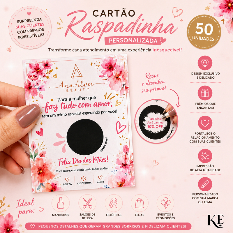 Cartão Raspadinha Personalizada 50 Unidades | Fidelização de Clientes ...