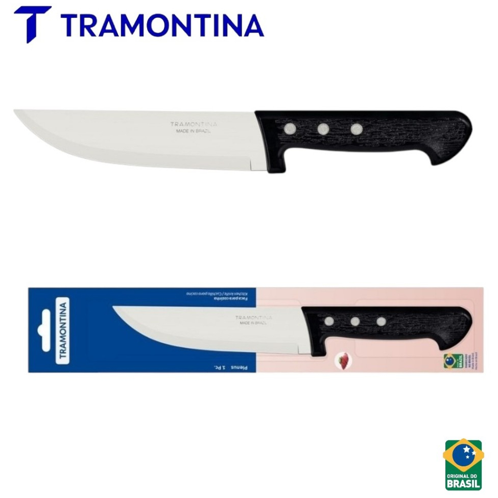 Faca Cozinha Tramontina 1 ou 2 Un Preta Inox 6¨ Plenus | Corte Preciso ...