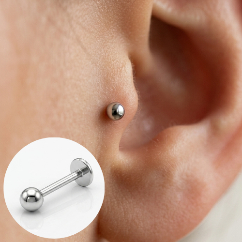 Piercing Labret Bola 2MM e 4MM PRATA 925 LEGITIMA Helix Tragus Orelha ...