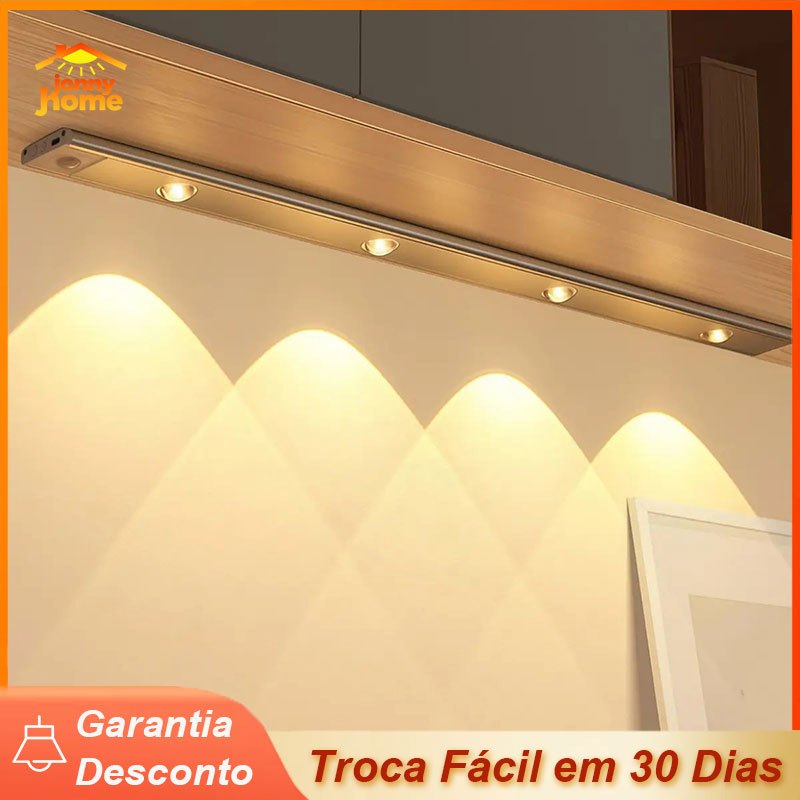 60cm Luminária Barra LED Recarregável Sensor de Movimento 3 Cores Luz ...