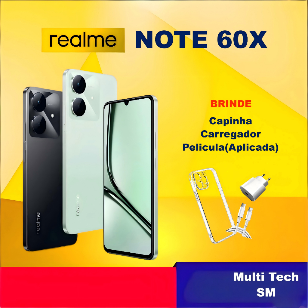 REALME NOTE 60X CELULAR 64GB/3GB RAM TELA 6,74 90Hz BATERIA 5000mAh ...