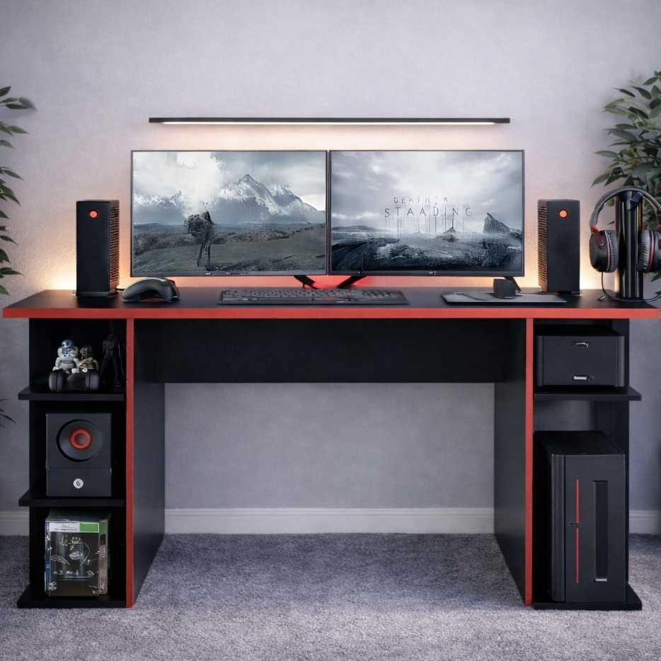 Mesa Gamer Escrivaninha Multiuso Quarto Organizador Escritório ...