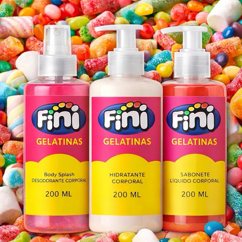 1 Kit Feminino Body Splash Fini com gliter 200Ml + 1 Hidratante 200ML ...